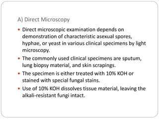 Techniques of diagnostic Mycology- 5 hours | PPTX