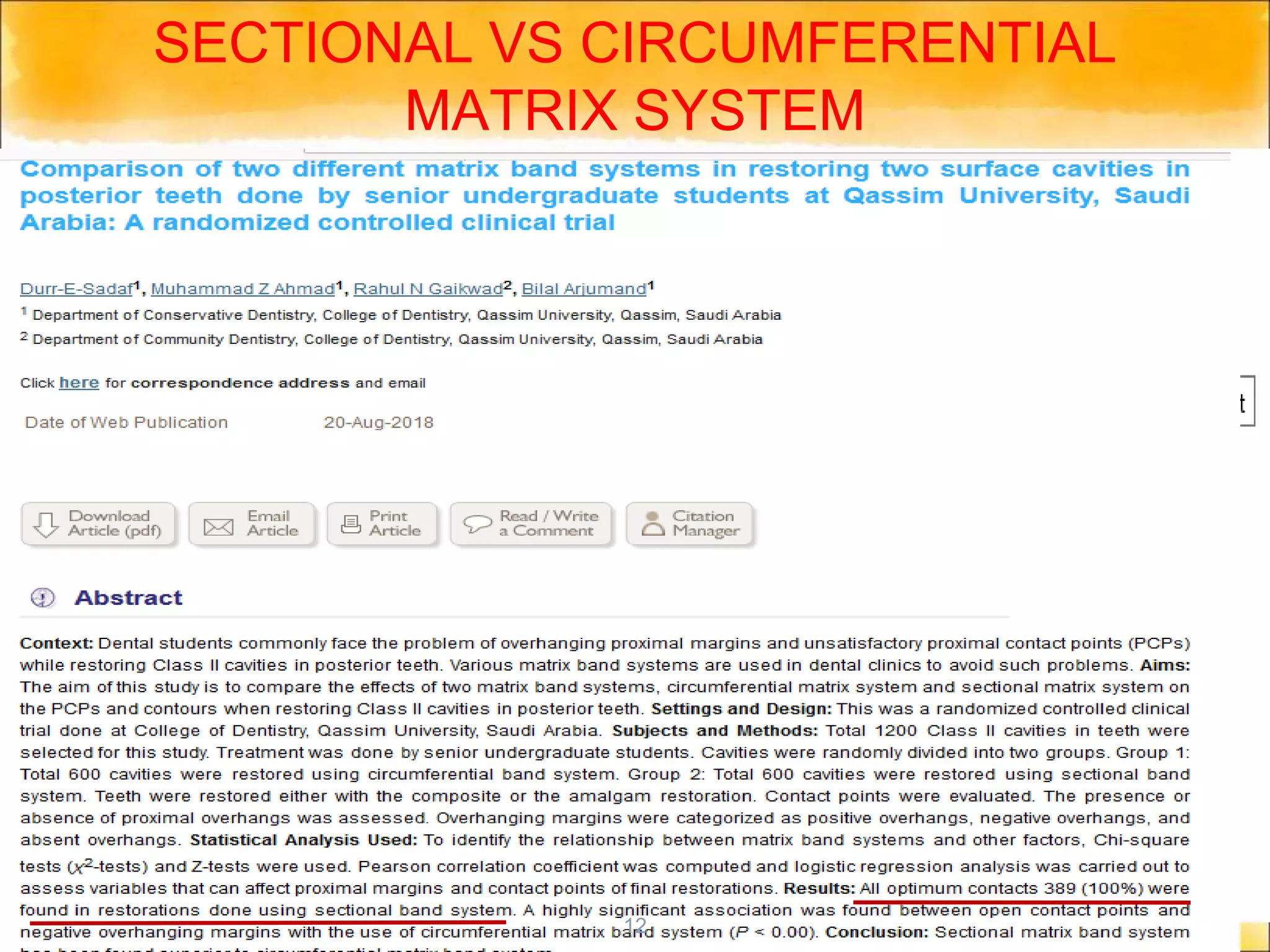 Techniques of direct composite restoration | PPT