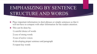 Techniques of emphazising in written communication | PPTX