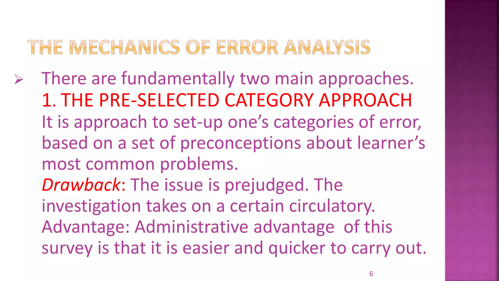 Techniques of error analysis | PPT