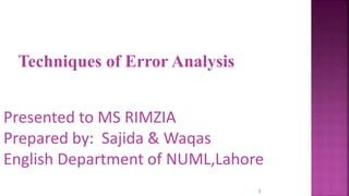 Techniques of error analysis | PPT