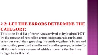 Techniques of error analysis | PPTX