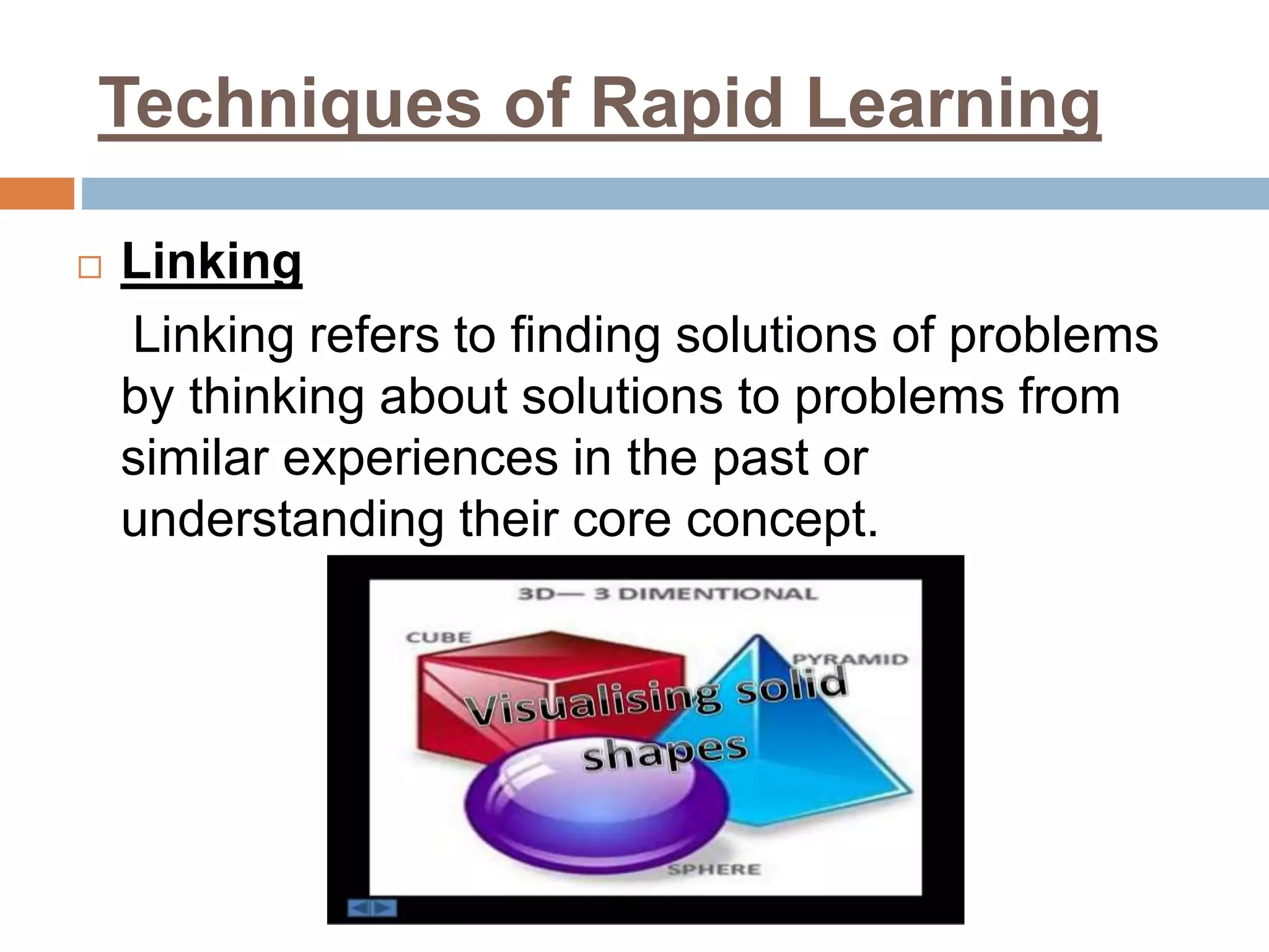 Techniques of fast learning. | PPTX