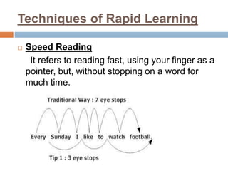 Techniques of fast learning. | PPTX