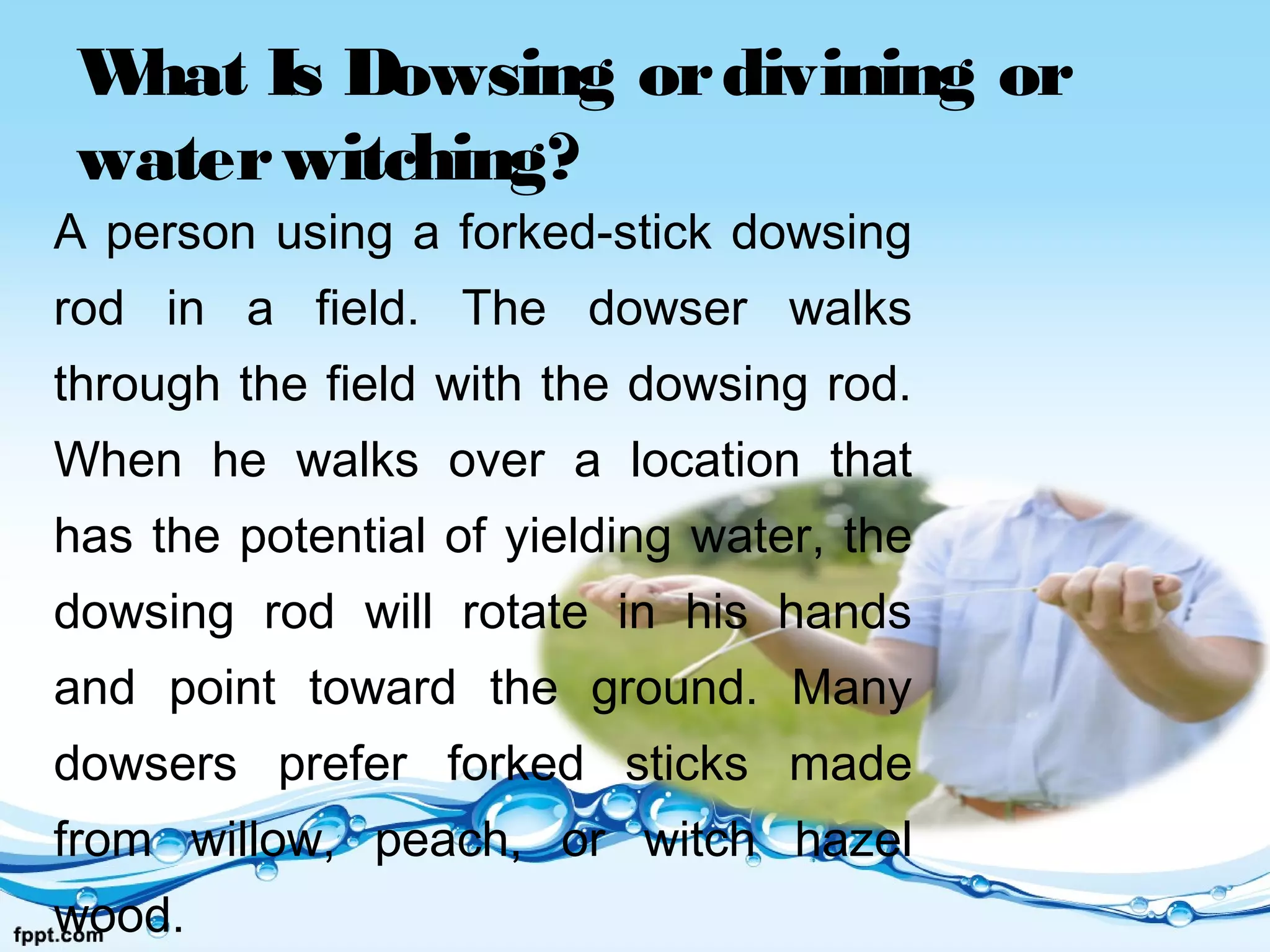 Techniques of finding ground water table | PPT