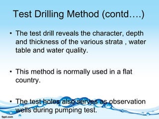Techniques of finding ground water table | PPT