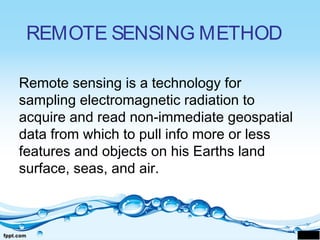 Techniques of finding ground water table | PPT