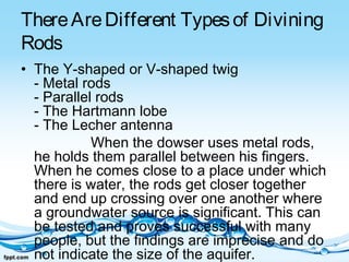 Techniques of finding ground water table | PPT