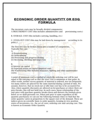 Techniques of inventory control | DOC