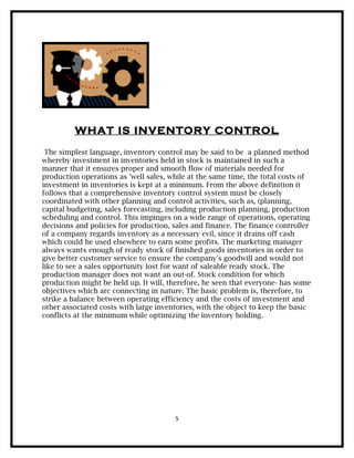 Techniques of inventory control | DOC