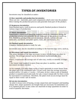 Techniques of inventory control | DOC