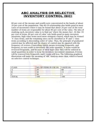 Techniques of inventory control | DOC