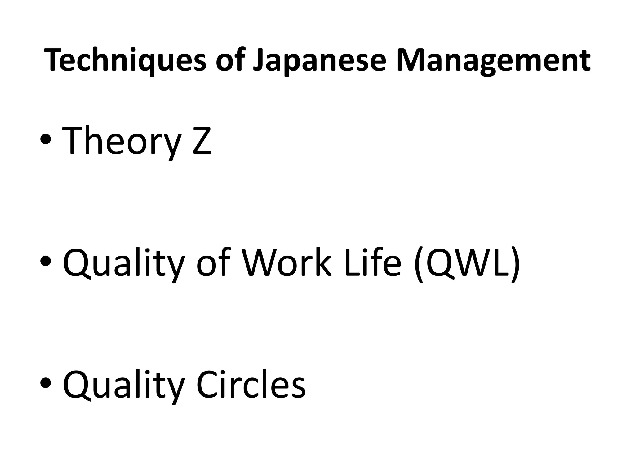 Techniques of Japanese Management | PPTX