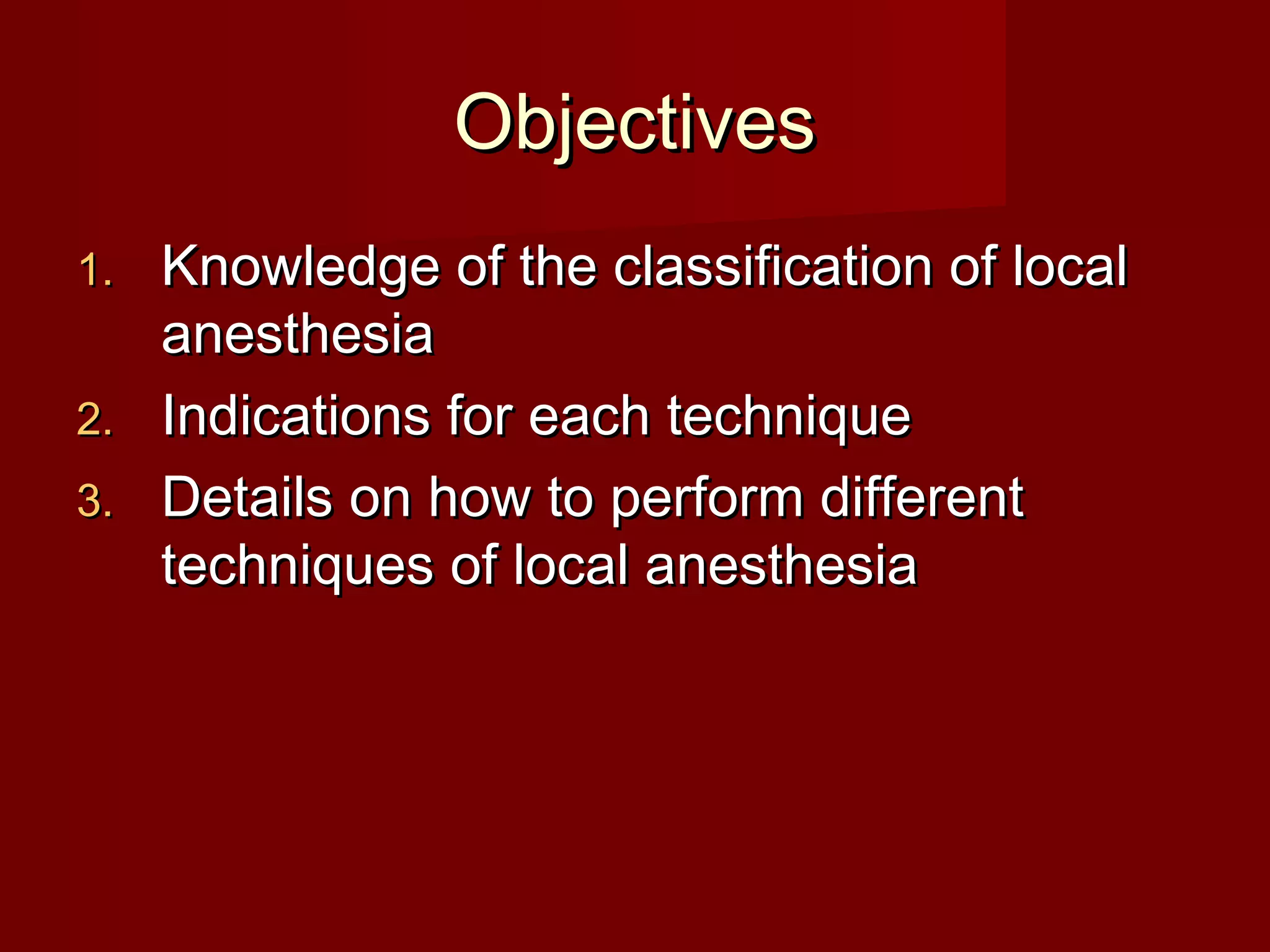 Techniques of Local Anesthesia | PPT