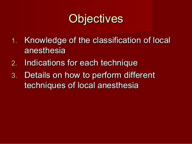 Techniques of Local Anesthesia