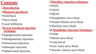 Techniques of local anaesthesia | PPTX