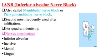 Techniques of local anaesthesia | PPTX