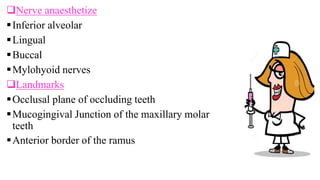 Techniques of local anaesthesia | PPTX