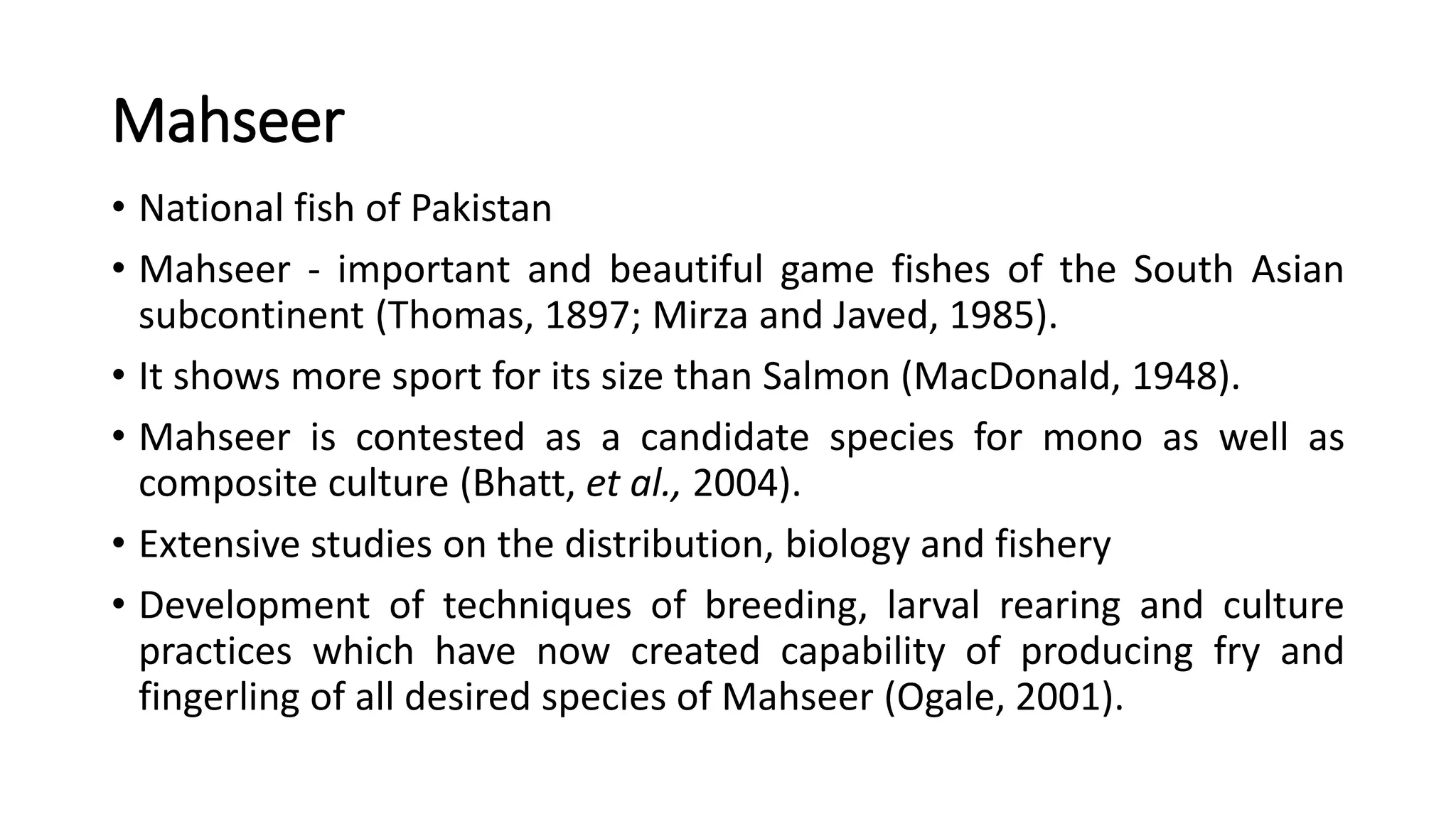 Techniques of mahseer (Tor species) breeding | PPTX
