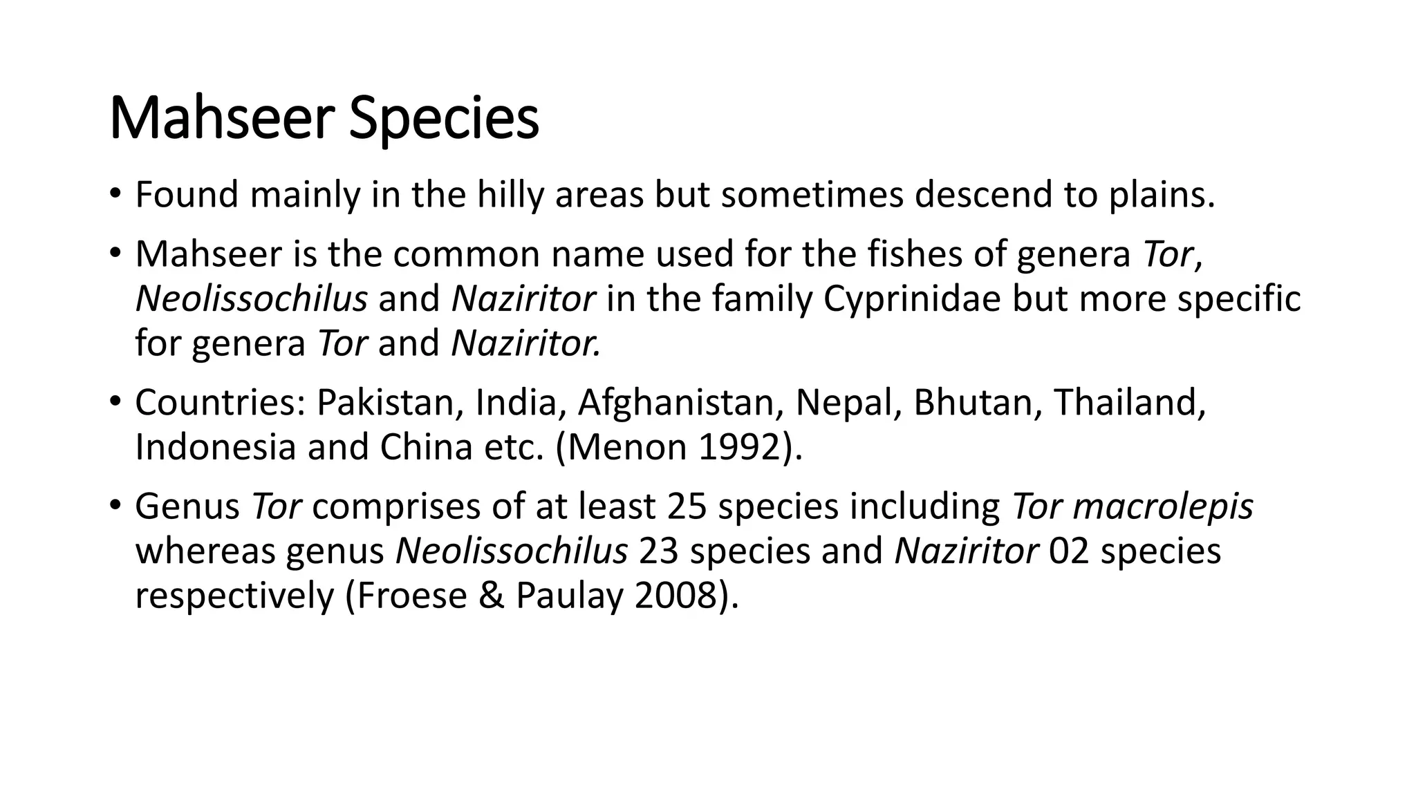 Techniques of mahseer (Tor species) breeding | PPTX