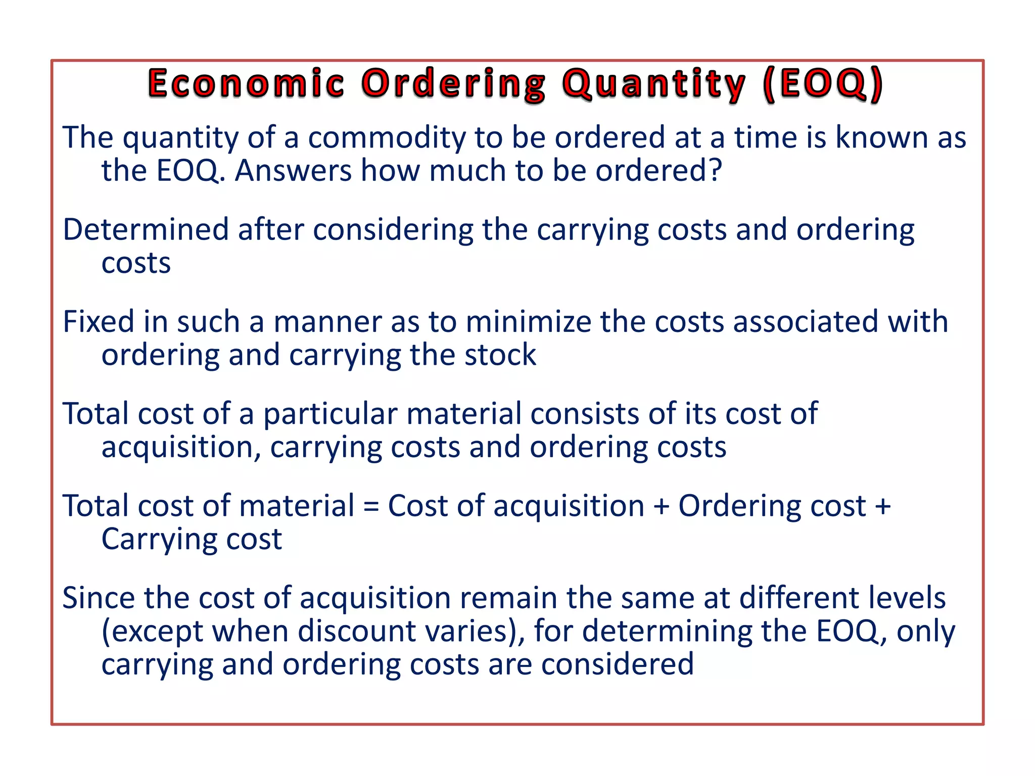 Techniques of material control | PPTX