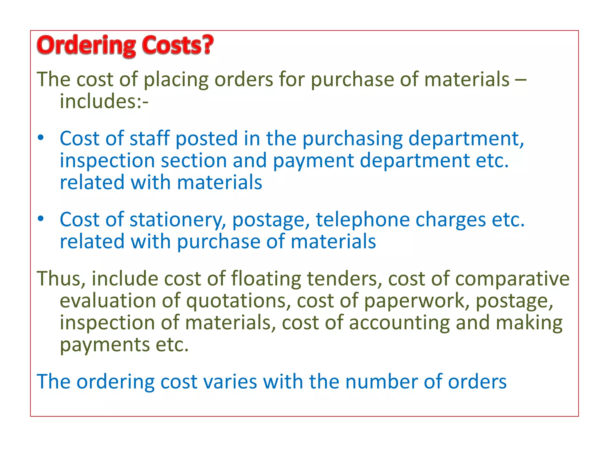 Techniques of material control | PPTX