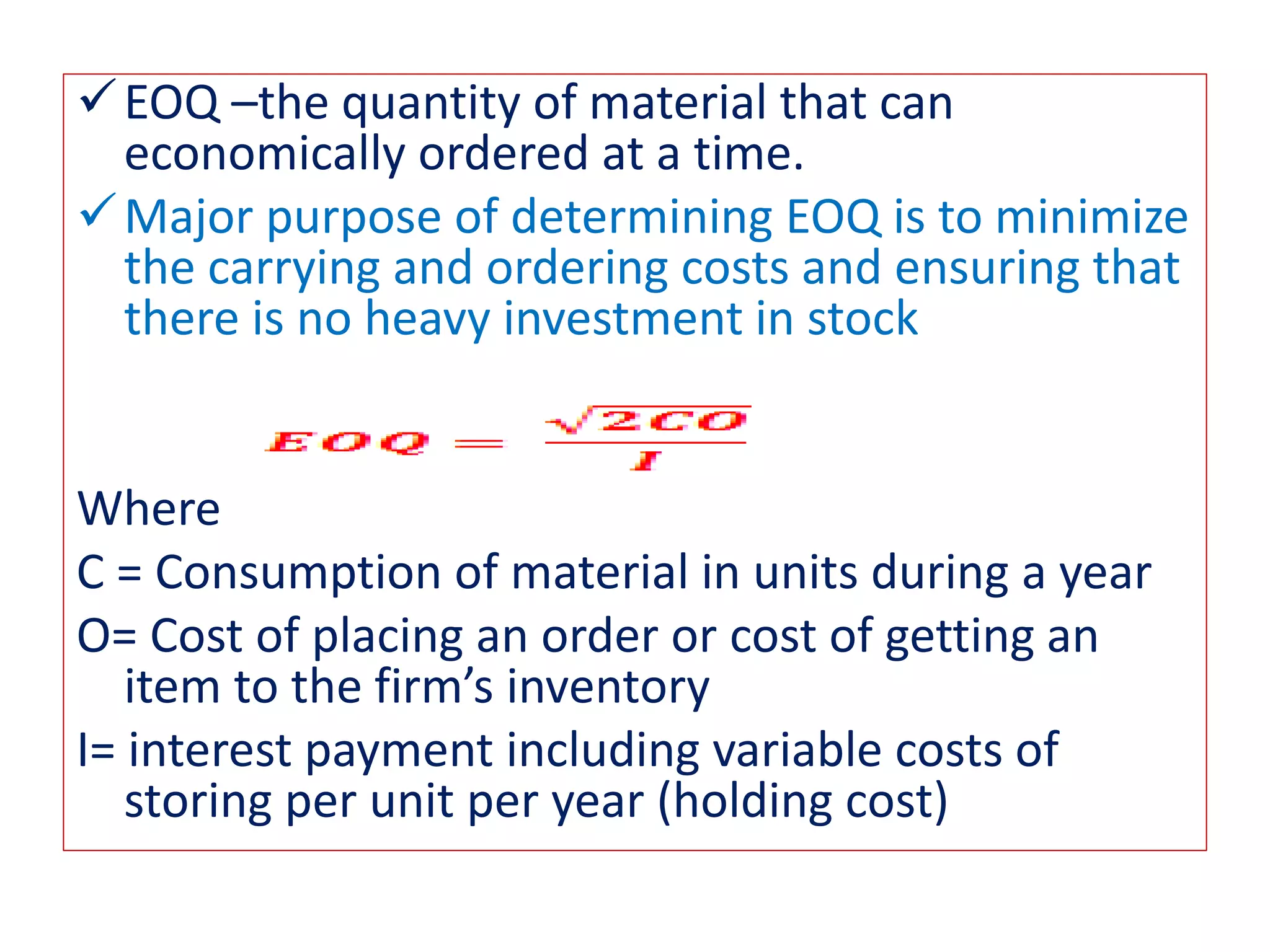 Techniques of material control | PPTX