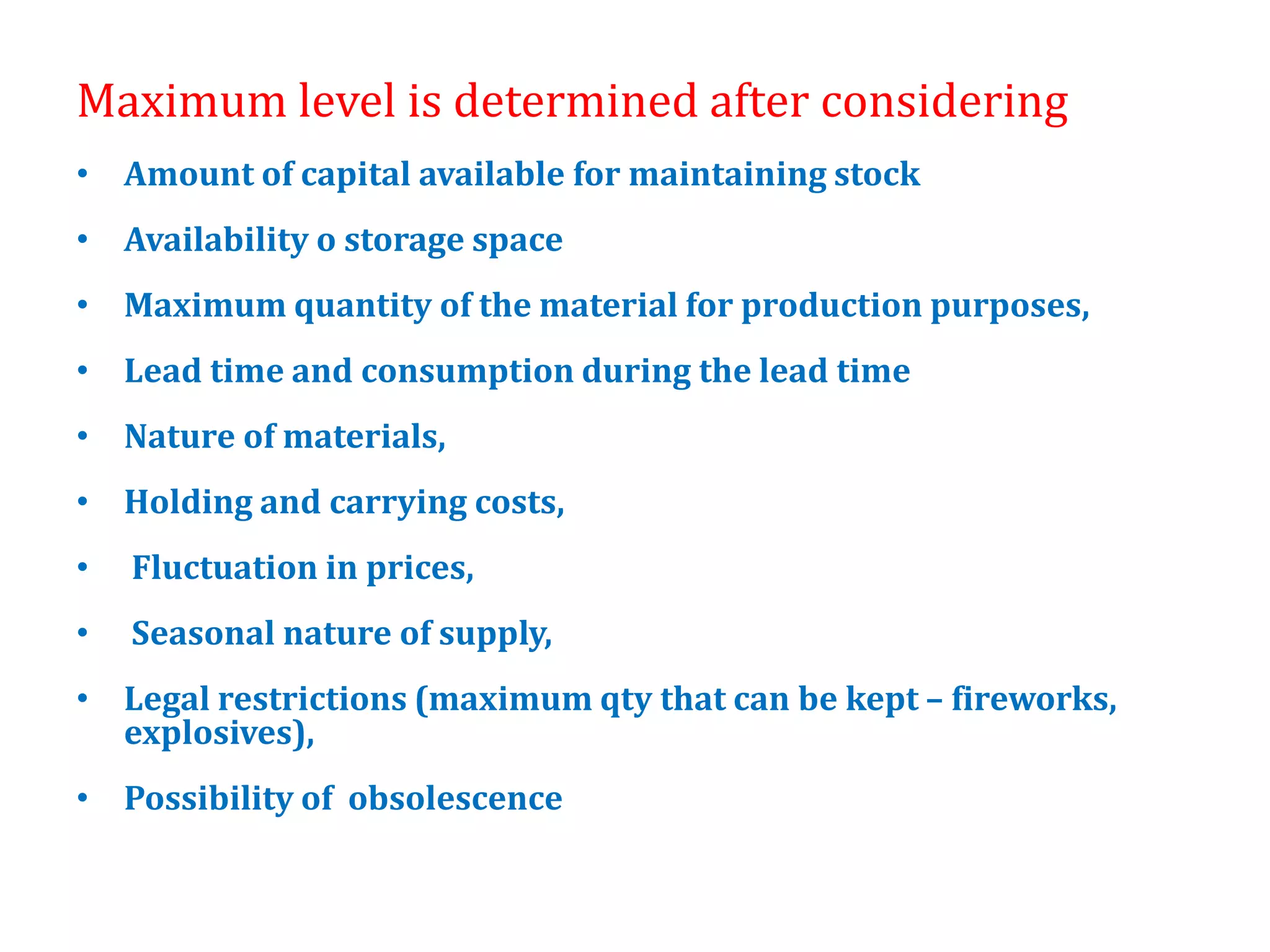 Techniques of material control | PPTX