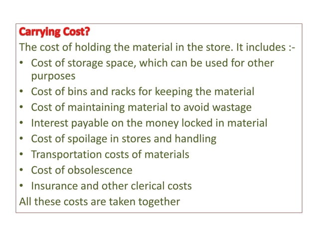 Techniques of material control | PPTX | Logistics | Business