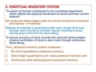 Techniques of material control | PPTX