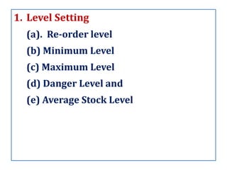 Techniques of material control | PPTX | Logistics | Business