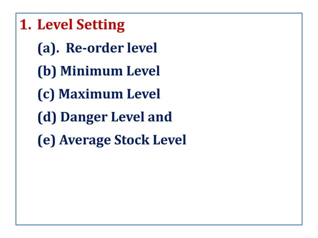 Techniques of material control | PPTX | Logistics | Business