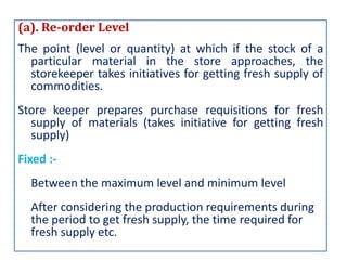Techniques of material control | PPTX | Logistics | Business