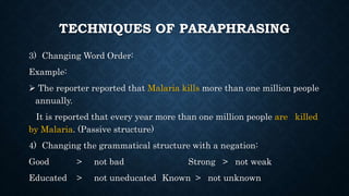 Techniques of Paraphrasing - Complete.pptx