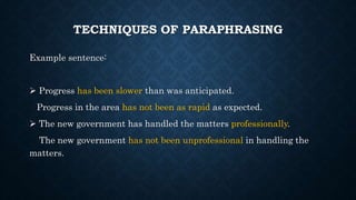 Techniques of Paraphrasing - Complete.pptx