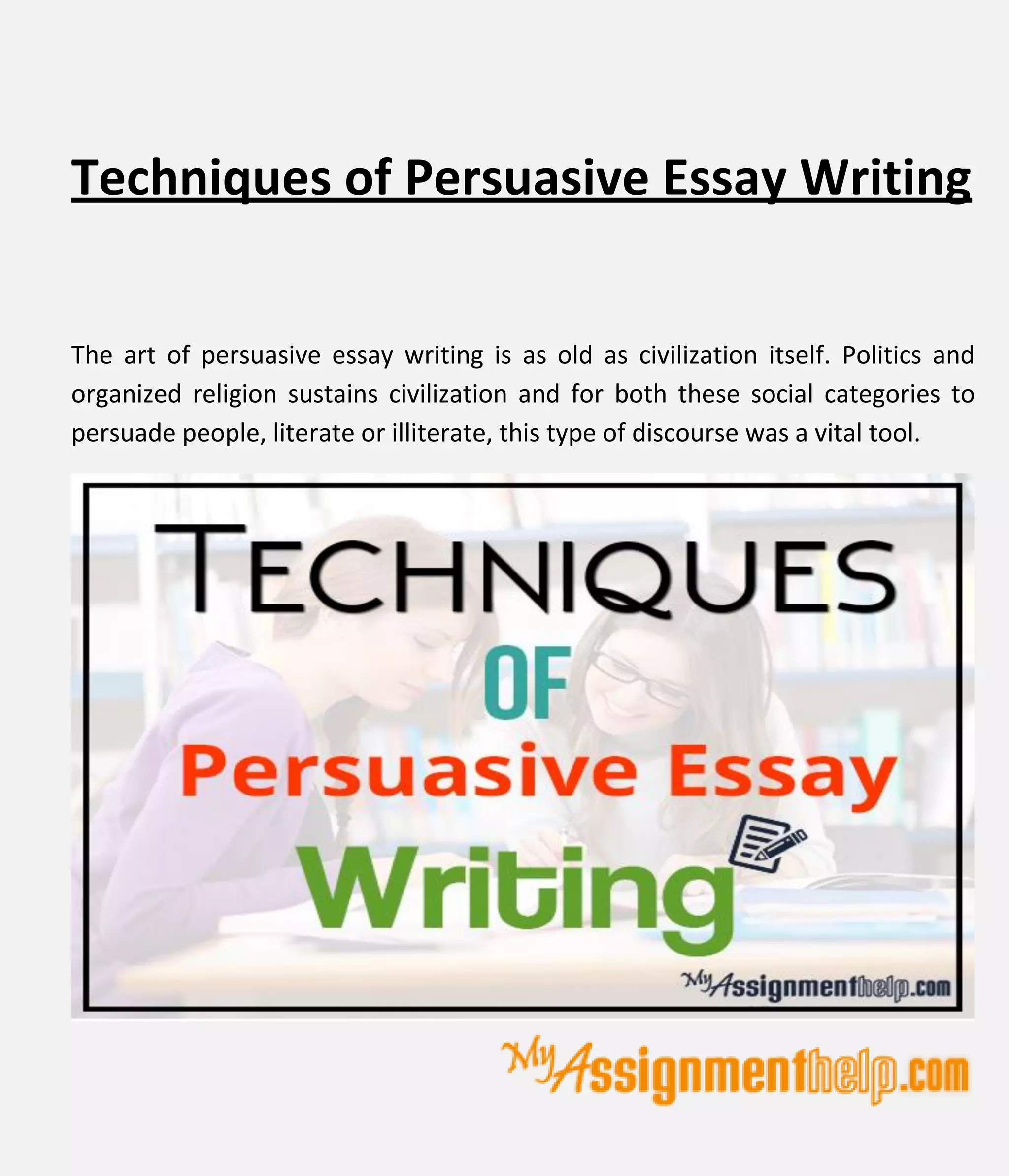 Techniques of persuasive essay writing | PDF