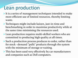 Techniques of production | PPT
