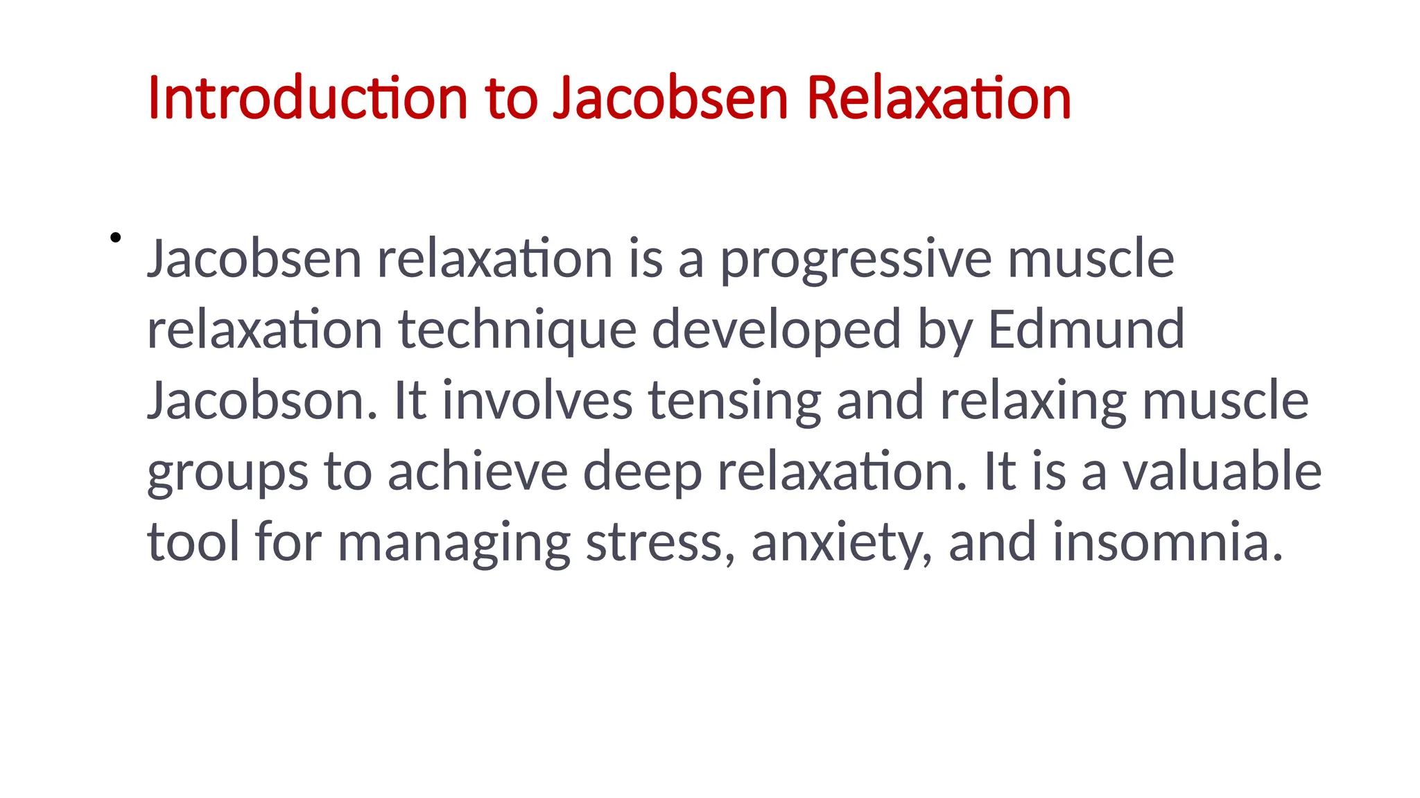 Different Techniques of Relaxation Therapy | PPTX