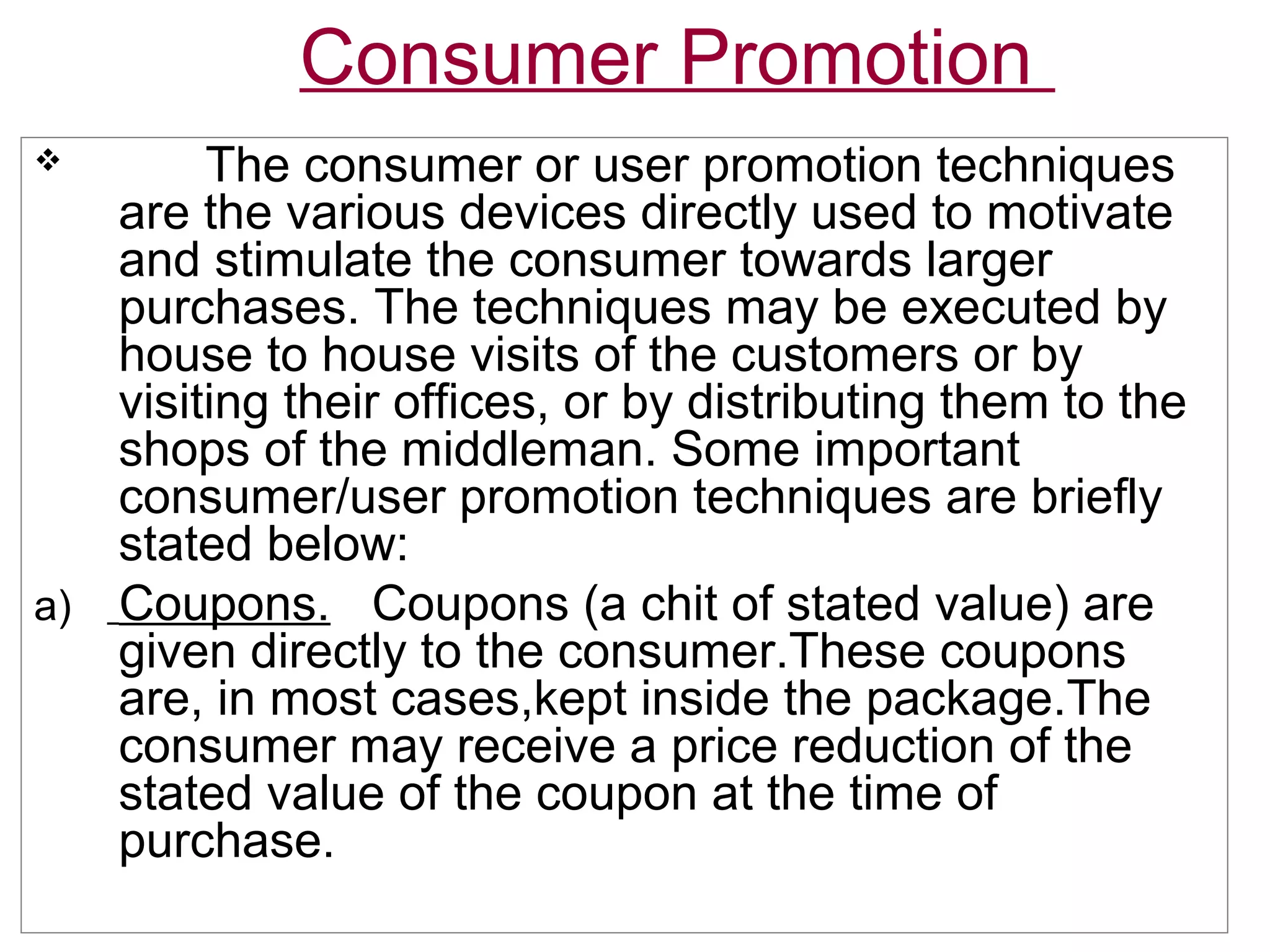 Techniques of sales promotion | PPT