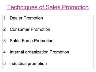 Techniques of sales promotion | PPT