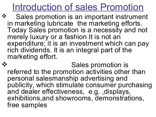Techniques of sales promotion