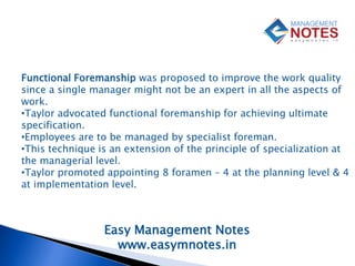 Techniques of scientific management | PPTX