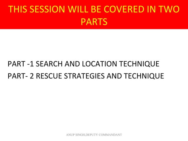 Techniques of search and rescue (2) | PPT