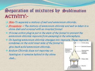Sublimation Separation Technique
