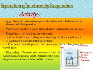 Techniques of separation PPT for class 9 | PPTX
