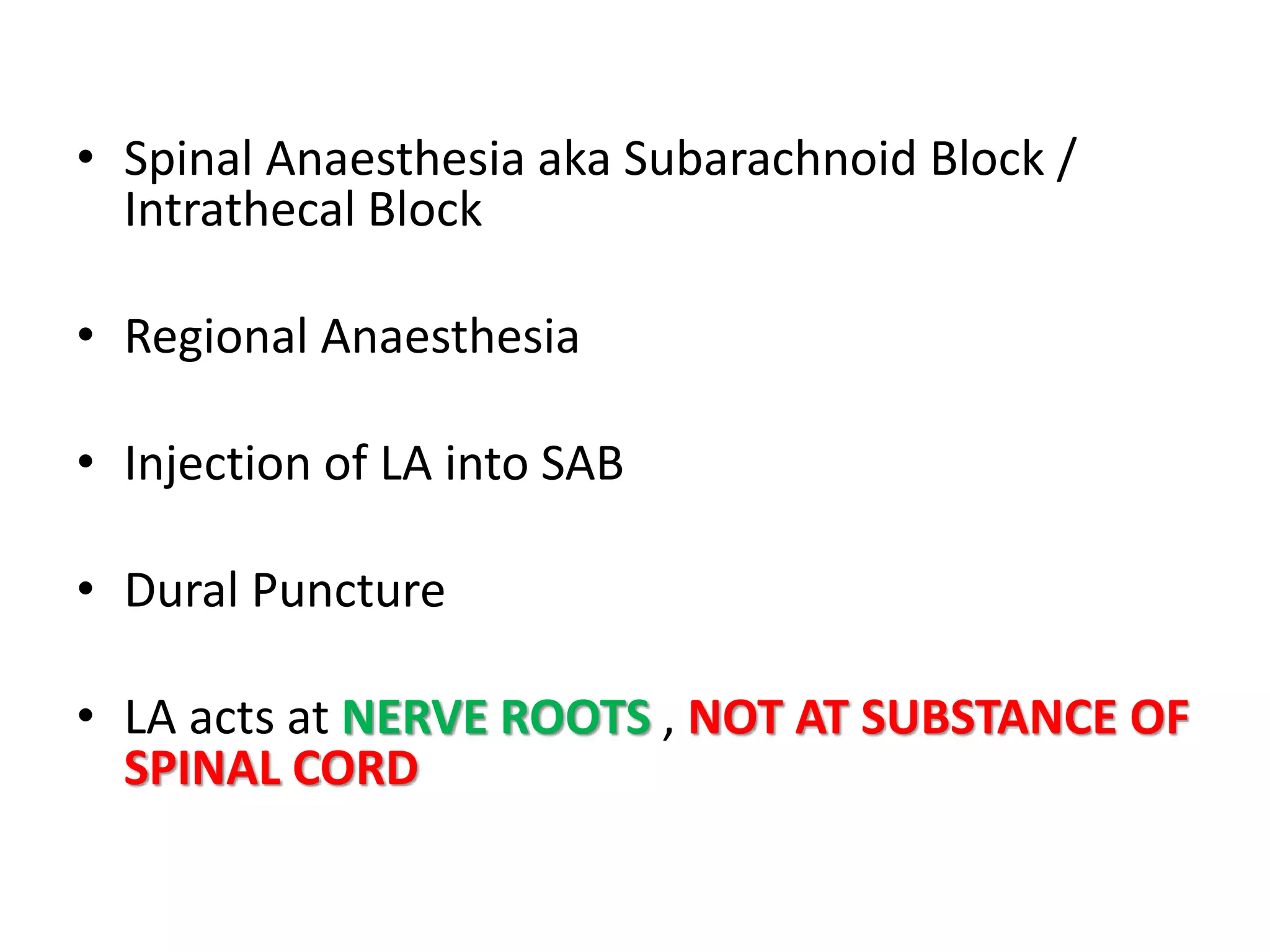 Techniques of spinal anaesthesia | PPTX