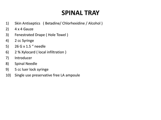 Techniques of spinal anaesthesia | PPTX | First Aid | Injuries