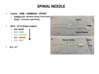 Techniques of spinal anaesthesia | PPTX