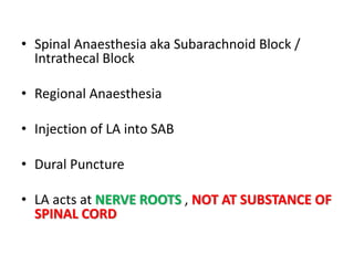 Techniques of spinal anaesthesia | PPTX