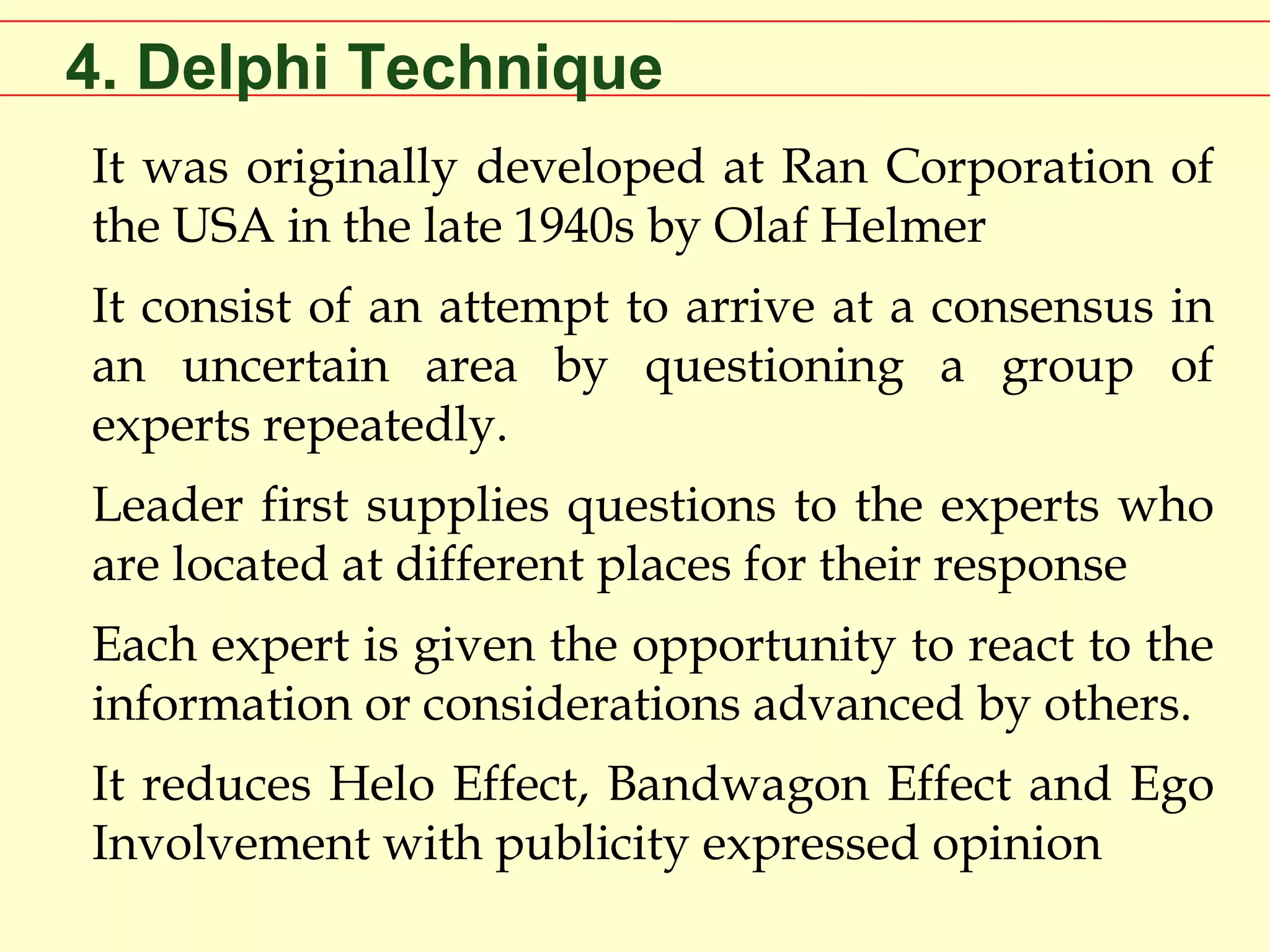 Methods or Techniques of Technology Forecasting | PPT